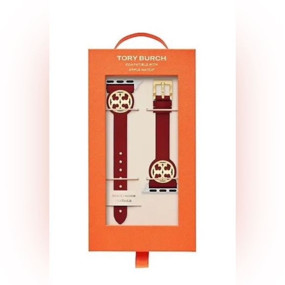 Tory Burch | Accessories | Tory Burch Miller Logo Red Apple Watch ...